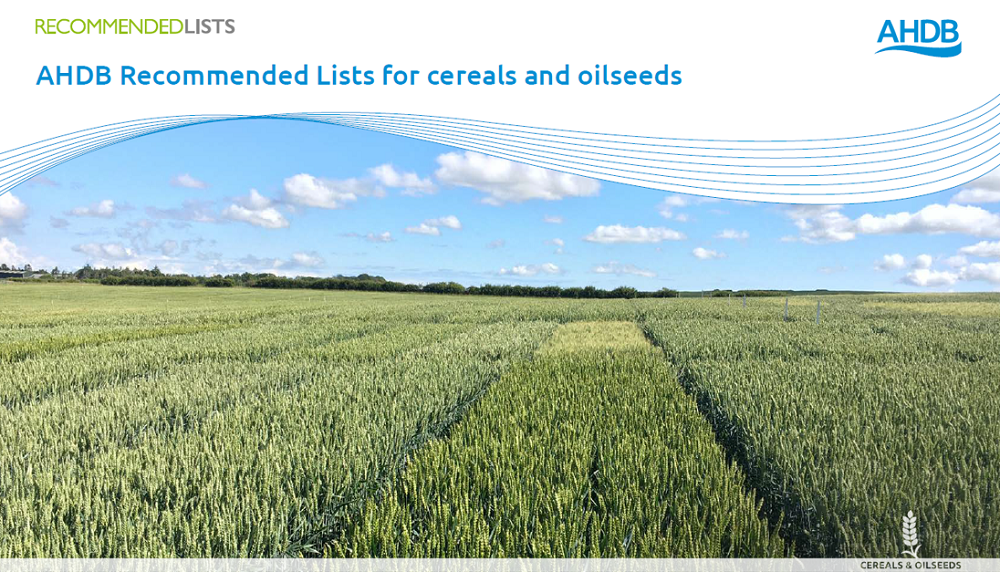 Front cover of a Recommended Lists (RL) publication | AHDB