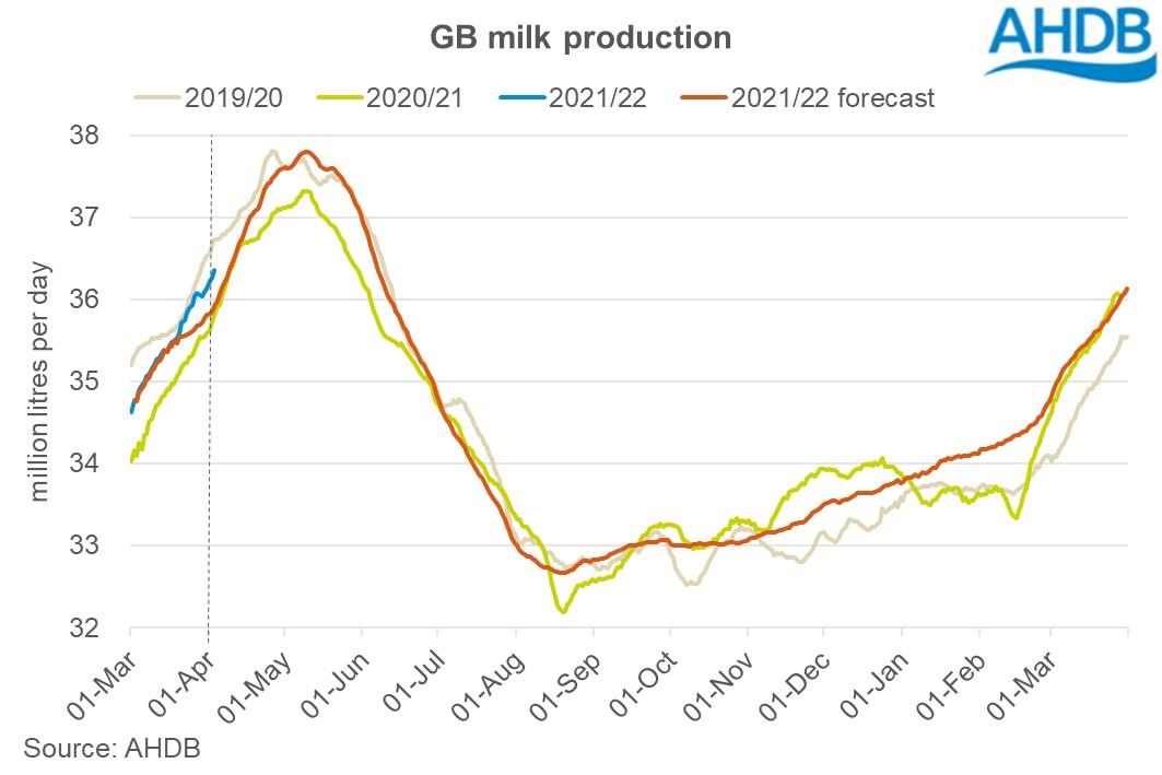 Milk production heading for record high | AHDB
